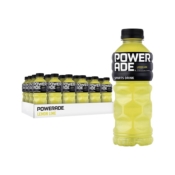 Powerade Lemon Lime Sports Drink, 20 oz., 24 Bottles/Pack (049000003697 ...