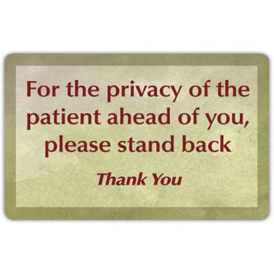 Medical Arts Press® Private Message Signs; Stand Back | Quill.com