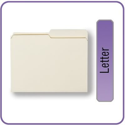 Quill Brand® File Folders, 1/2-Cut Assorted, Letter Size, Manila, 100 ...