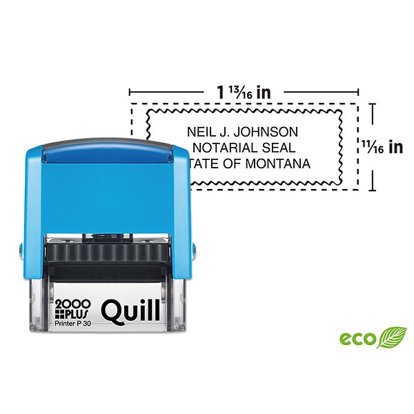 Custom Quill 2000 Plus® Self-Inking Printer P 30 Notary Stamp, 11/16" x ...