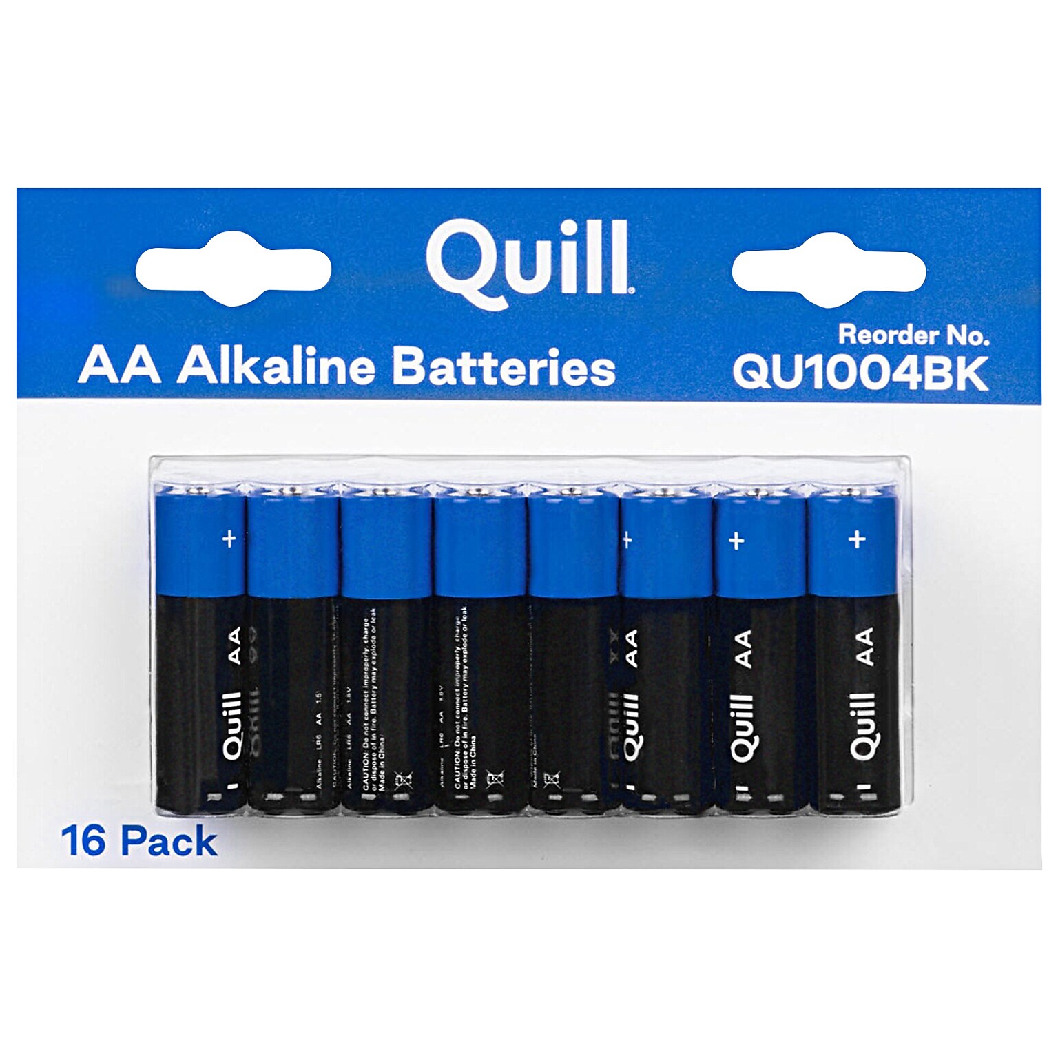 Quill Alkaline Batteries AA, 16/Pack (QU1004BK) | Quill.com