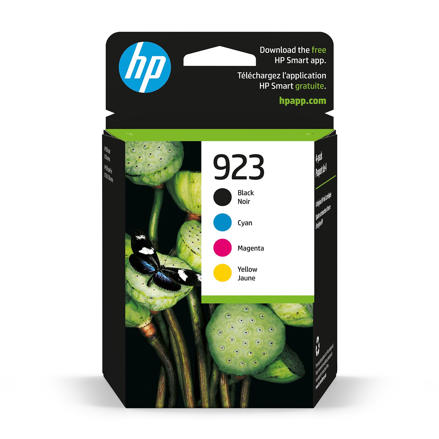 HP 923 Black/Cyan/Magenta/Yellow Standard Yield Ink Cartridges 4 Pack ...