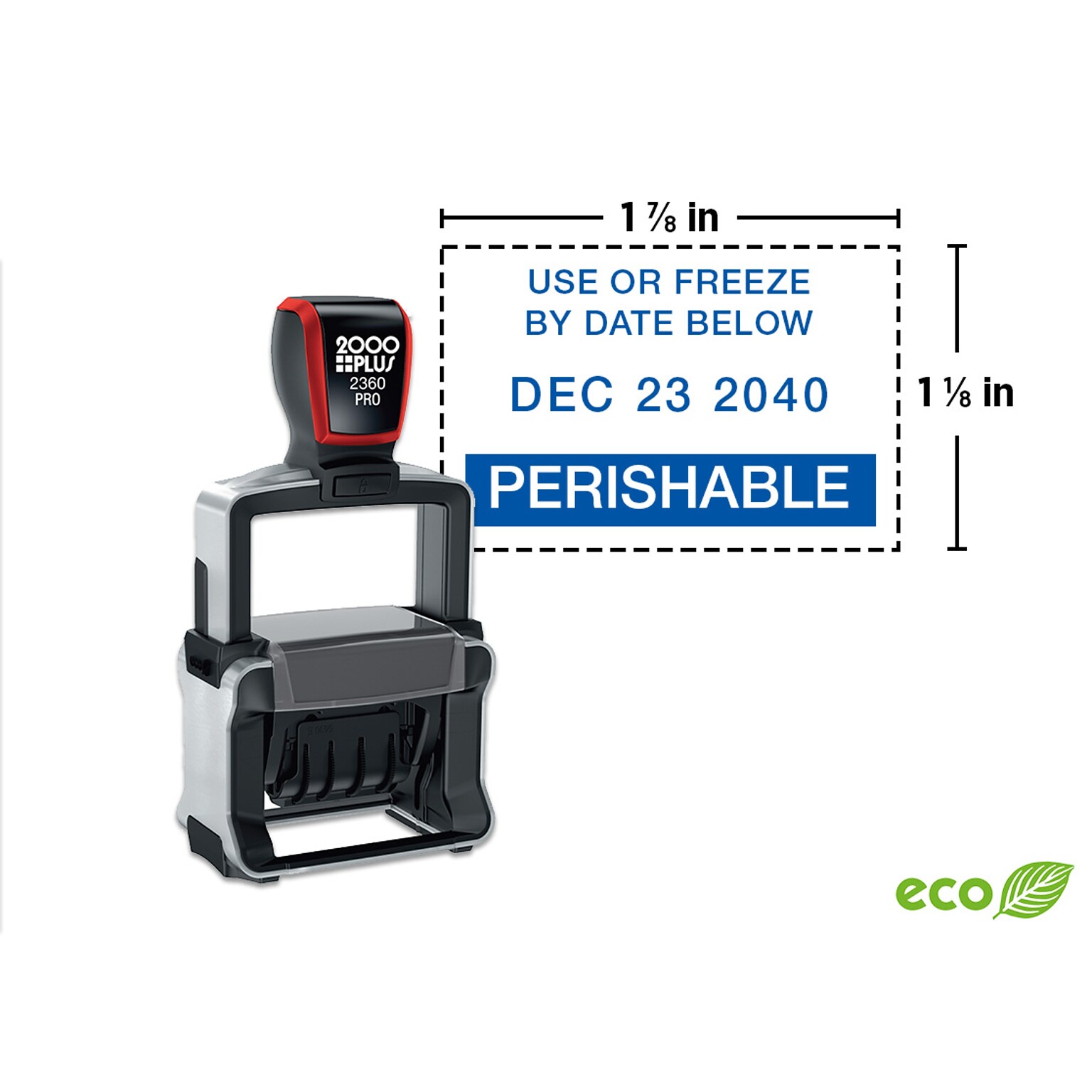 Custom 2000 Plus® Self Inking 2360 Heavy Duty Metal Dater, 1.13" x 1.69 ...