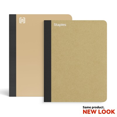 Staples Premium Composition Notebook, 7.5" x 9.75", Wide Ruled, 100 ...