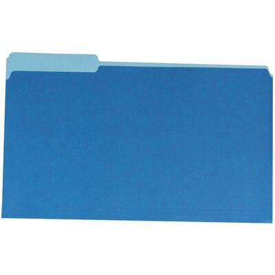 Quill Brand® File Folders, Assorted Tabs, 1/3-Cut, Legal, Blue, 100/Box ...