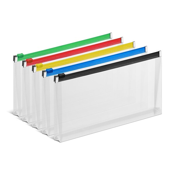 Staples Plastic File Pocket, Check Size, Assorted Colors, 5/Pack ...