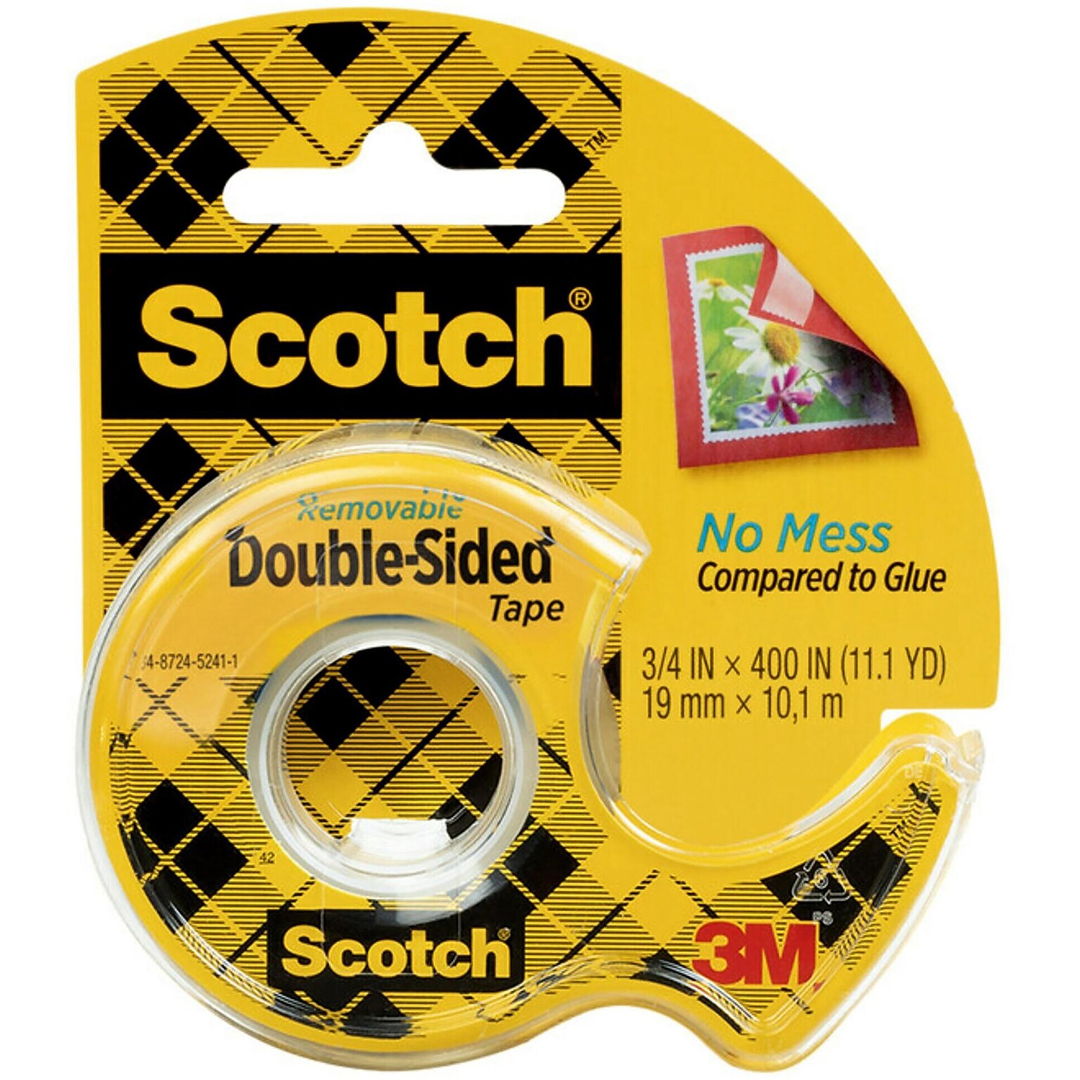 Scotch Removable Double Sided Tape with Dispenser, 3/4" x 11.11 yds ...