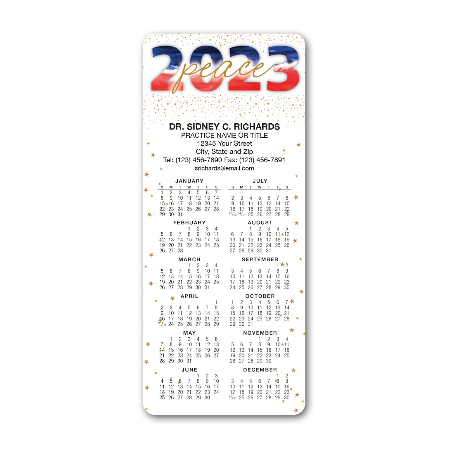 Custom Hanging Calendars, 3.625" x 8.5", 12 Pt. Coated Stock, 100/Pack ...