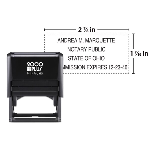 Custom 2000 Plus® PrintPro™ 60 Self-Inking Stamp, 1-7/16" x 2-7/8 ...