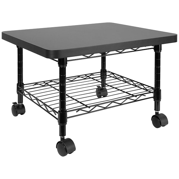 Mount-It! 2-Shelf Laminate/Steel Mobile Printer Stand with Dual Wheel ...