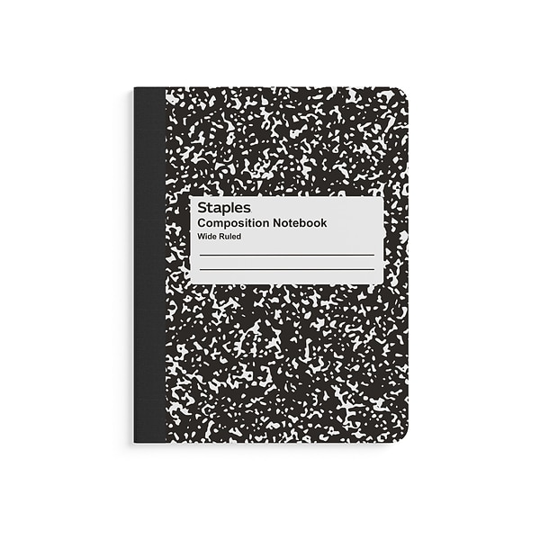 Staples Composition Notebook, 7.5" x 9.75", Wide Ruled, 80 Sheets ...