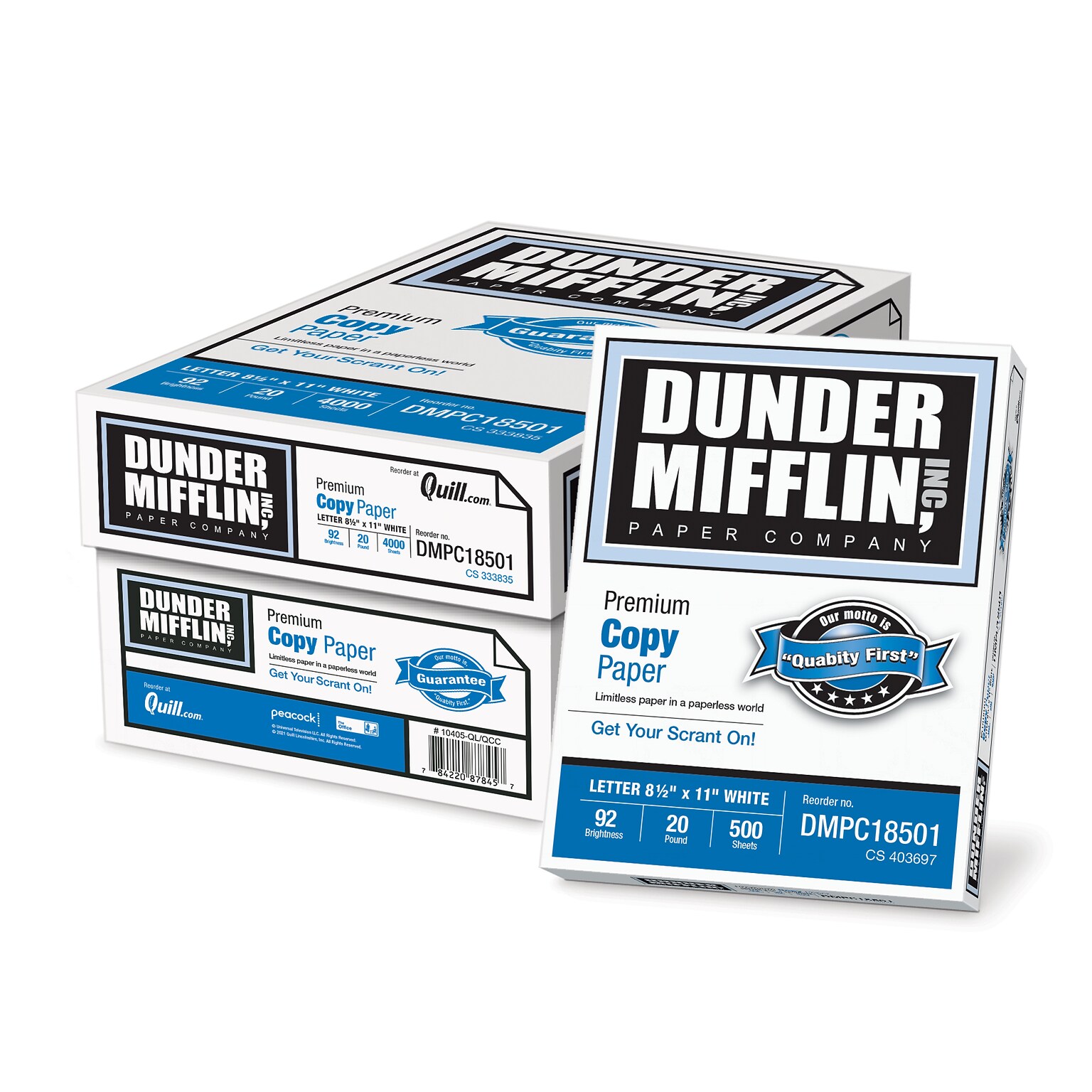 Dunder Mifflin Copy Paper, 8-1/2" x 11", 92 Bright, 20 LB, 8 Reams of ...