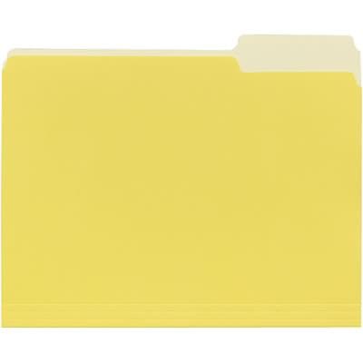 Quill Brand® File Folders, Assorted Tabs, 1/3-Cut, Letter Size, Yellow ...