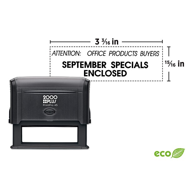 Custom 2000 Plus® PrintPro™ 45 Self-Inking Stamp, 15/16" x 3-3/16 ...
