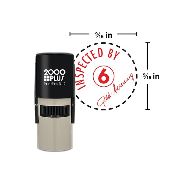 Custom 2000 Plus® Self-Inking Printer R17 Round Stamp, 0.56" Diameter ...
