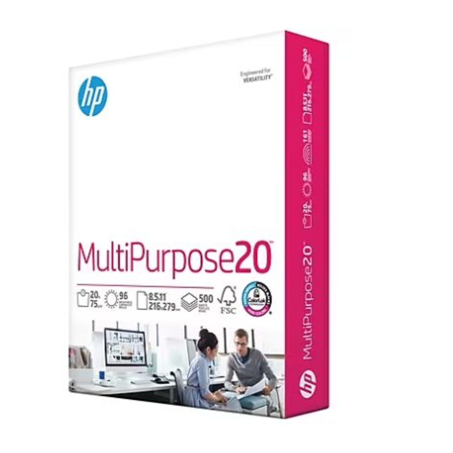 HP 8.5" x 11" Multipurpose Paper, 20 lbs., 96 Brightness, 500 Sheets ...