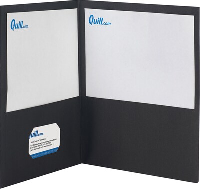 Quill Brand® 2-Pocket Folders, Black, 25/Box (712505) | Quill.com
