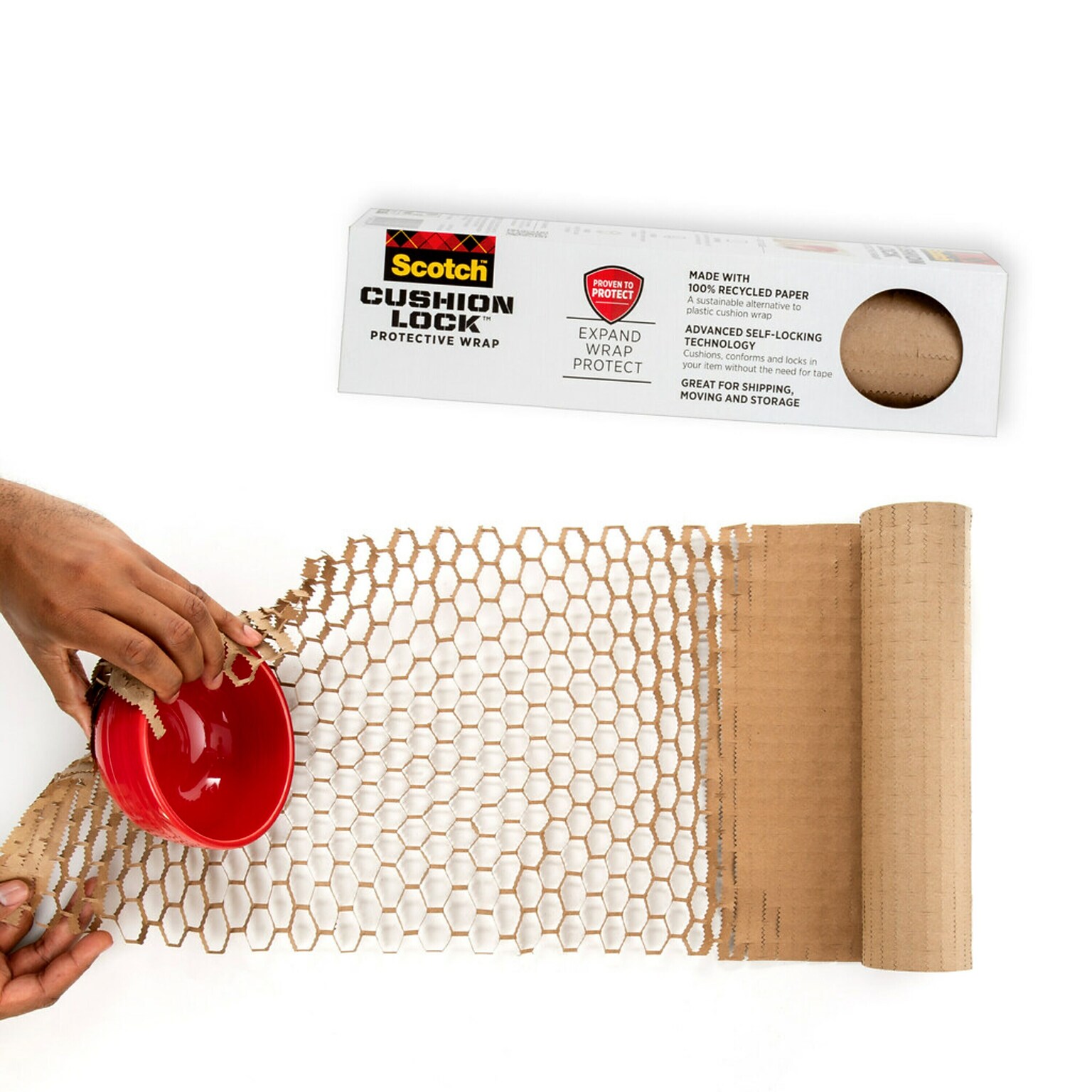 Scotch Cushion Lock Protective Wrap, Tan, 12" x 1000 ft (PCW-121000 ...