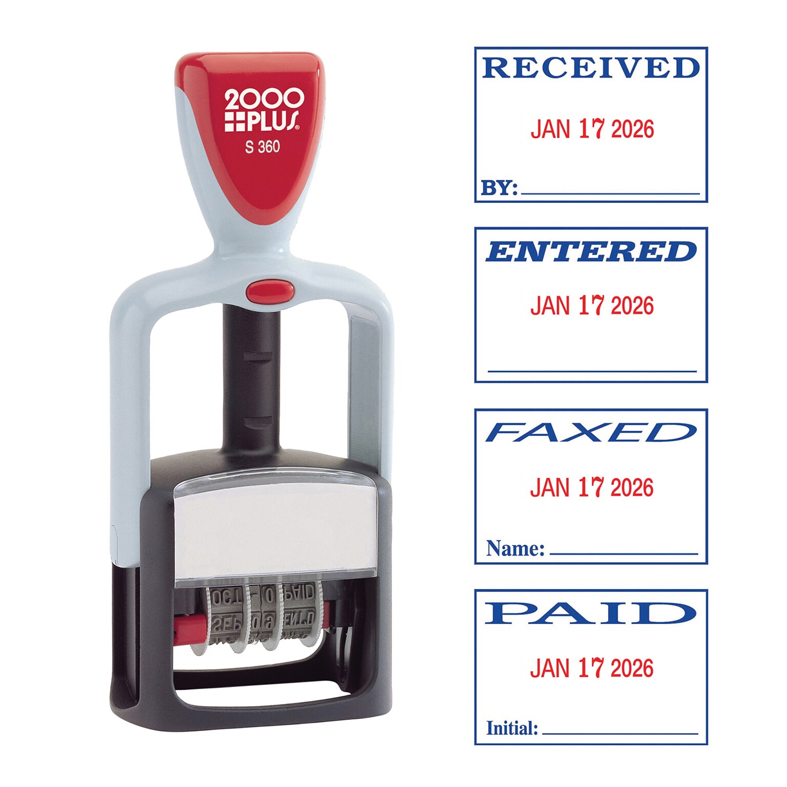 2000 Plus Printer S 260 Date Stamp - Blue & Red Inks (032519) | Quill.com