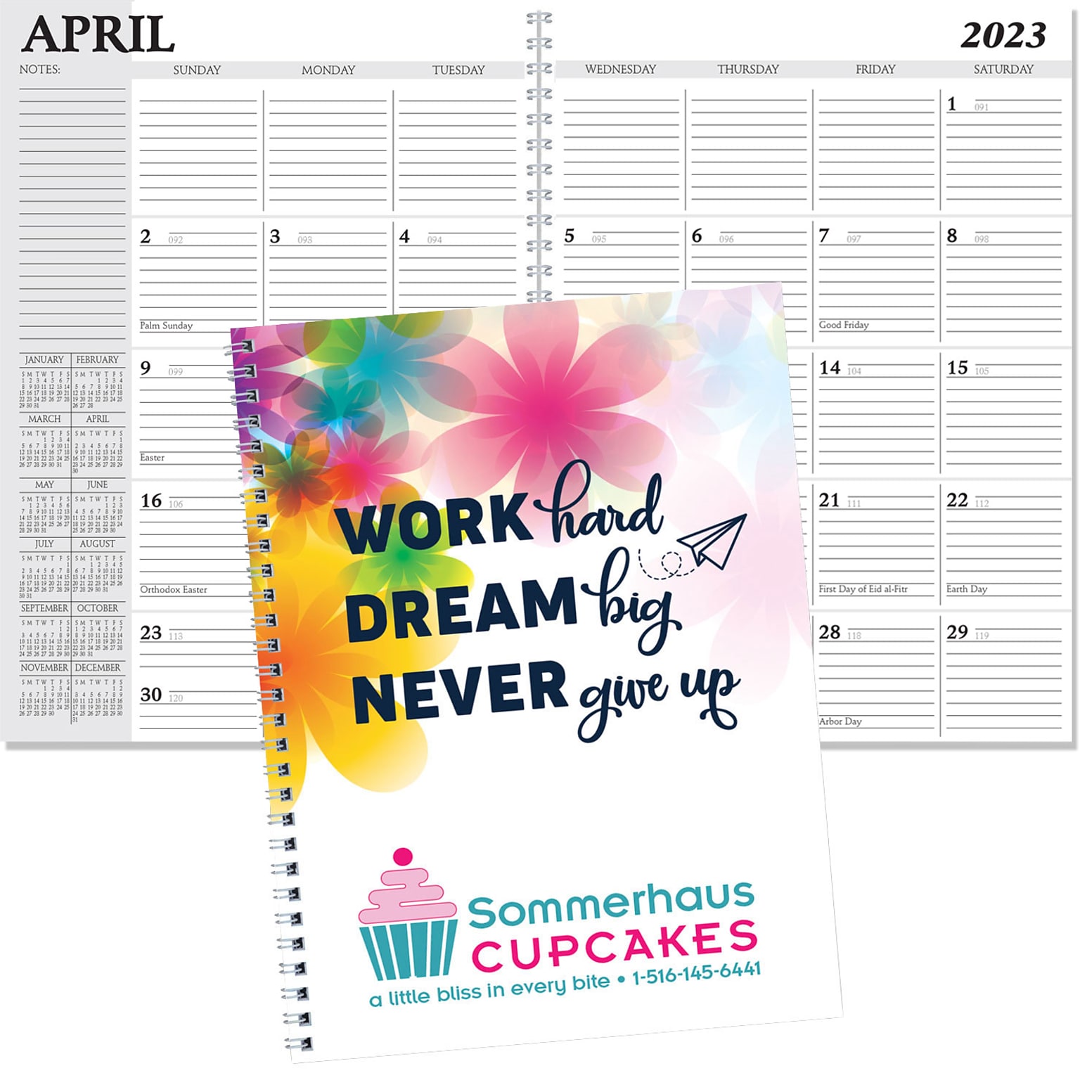 Custom Full Color Spiral Desk Planner 7x10 | Quill.com