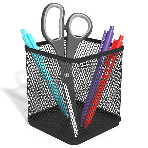 TRU RED™ Stackable Wire Mesh Pen Holder, Matte Black (TR57575-CC ...