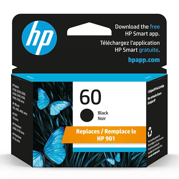 HP 60 Ink Cartridge Black Standard Yield (CC640WN#140) | Quill.com