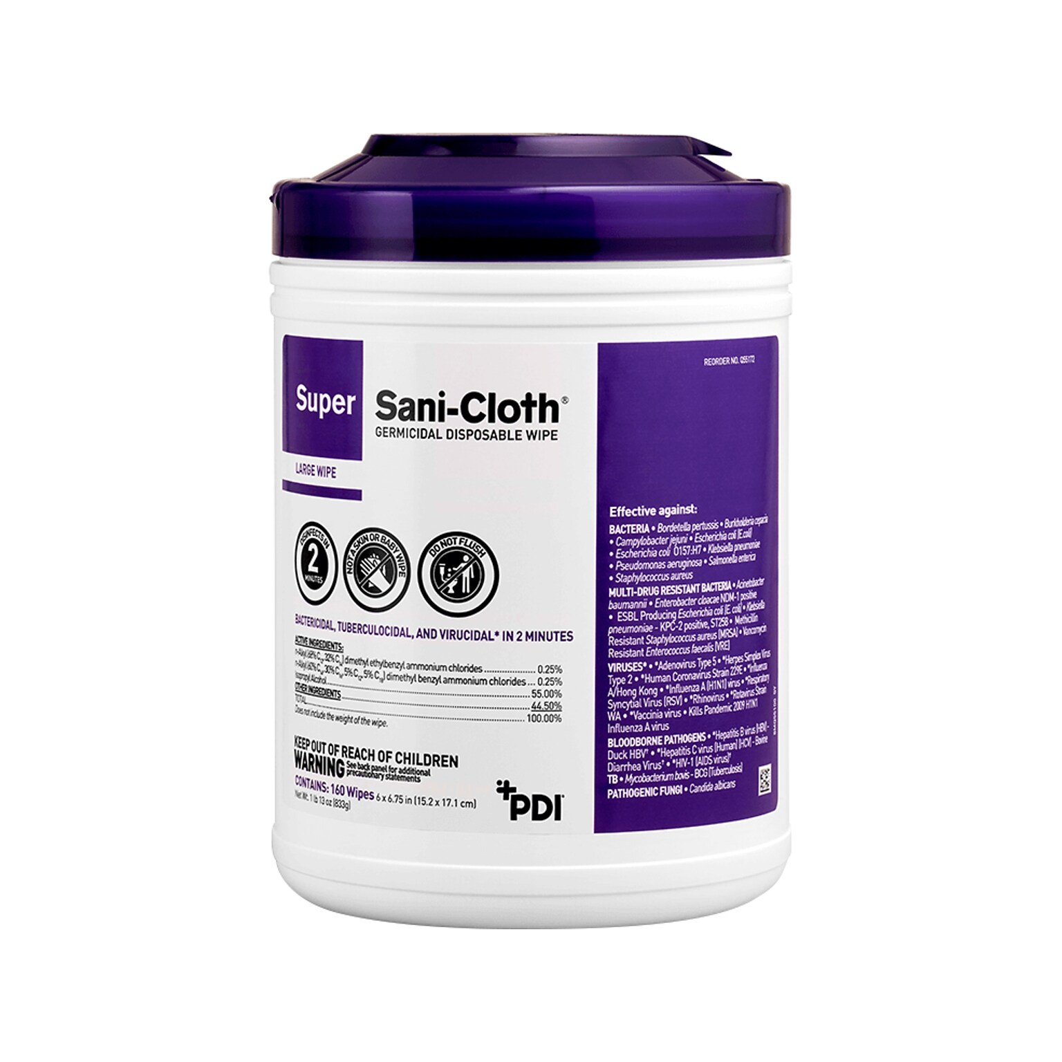PDI Super Sani-Cloth Disinfecting Wipes, 75 Wipes/Container (P86984 ...