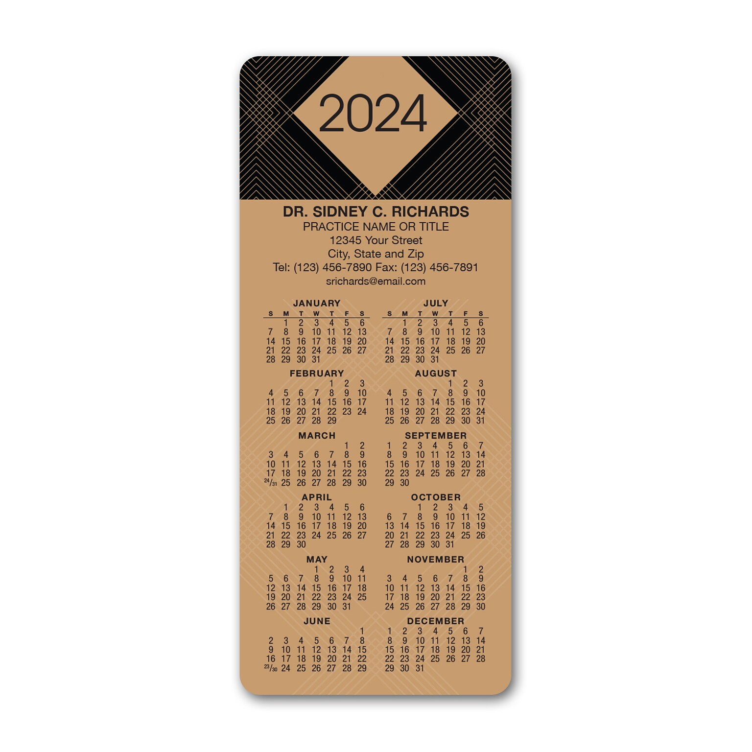 Custom Hanging Calendars, 3.625" x 8.5", 12 Pt. Coated Stock, 100/Pack ...