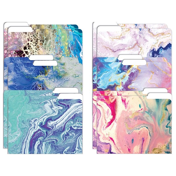 Better Office Abstract Art Heavyweight File Folders, 1/3-Cut Tab ...