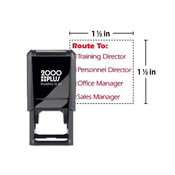 Custom 2000 Plus® PrintPro™ Q43 Self-Inking Square Stamp, 1-1/2" x 1-1/ ...