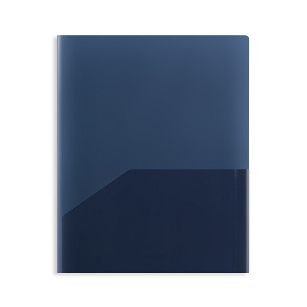 Staples 2 Pocket Plastic Presentation Folder, Letter Size, Navy ...