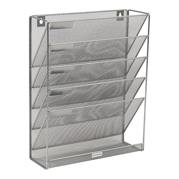 Mind Reader 5-Pocket Metal Mesh Mountable Wall File, Letter Size ...