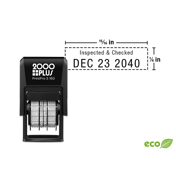 Custom 2000 Plus® PrintPro™ Self-Inking 160D Micro Dater Stamp, 1/8" x ...