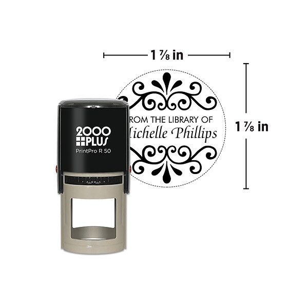Custom 2000 Plus® PrintPro™ R50 Self-Inking Round Stamp, 1-7/8 ...