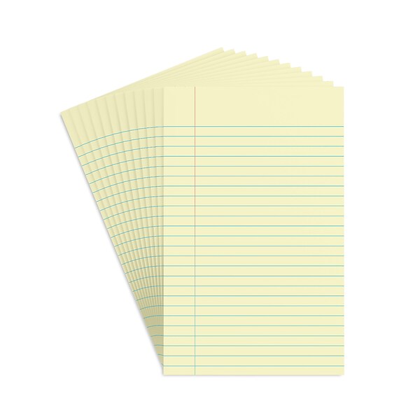 Staples® Notepads, 5" x 8", Narrow Ruled, Canary, 50 Sheets/Pad, 12 ...