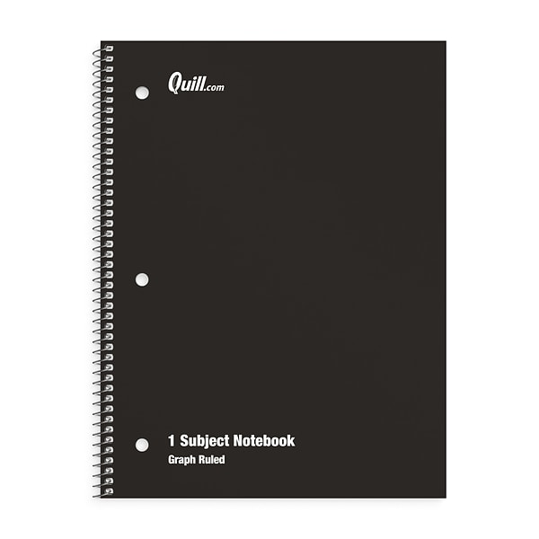 Quill Brand® 1-Subject Notebook, 8" x 10.5", Graph Ruled, 70 Sheets ...