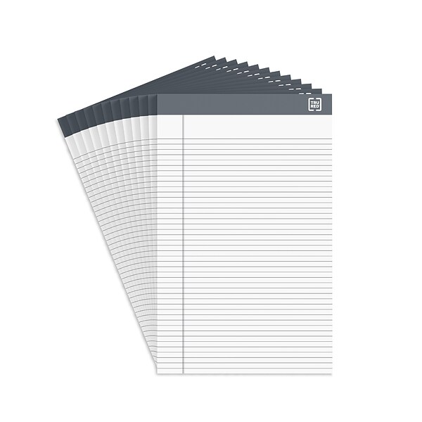 TRU RED™ Notepad, 5" x 8", Narrow Ruled, White, 50 Sheets/Pad, Dozen ...