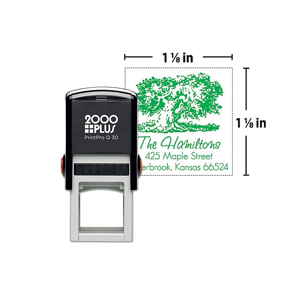 Custom 2000 Plus® PrintPro™ Q30 Self-Inking Square Stamp, 1-1/8" x 1-1/ ...