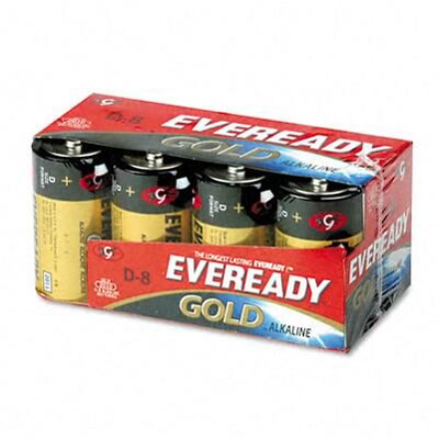 Eveready® Alkaline "D" Batteries; 1.5V, 8-Pack | Quill.com