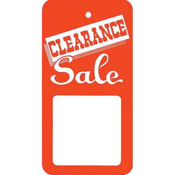 NAHANCO 1 7/8" x 3 1/2" Unstrung Clearance Tag, Red on White, 1000/Pack ...