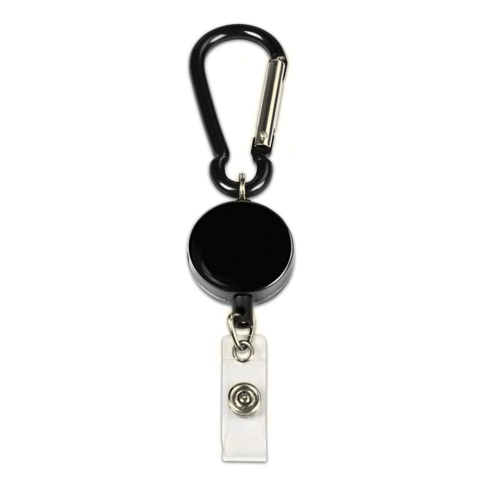 Cosco MyID Anodized Metal Carabiner Reel For ID Badge Holders, Black, 6 ...