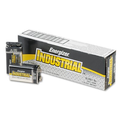 Energizer® Industrial® Alkaline Batteries, 9V, 12/Box (EN22) | Quill.com