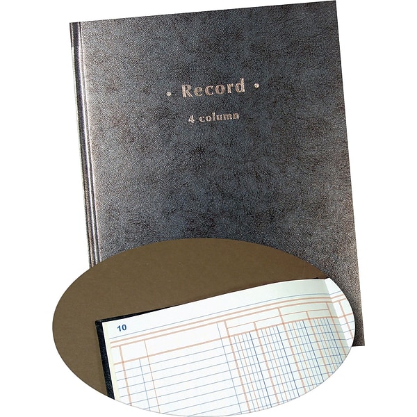 Quill Brand® 4-Column Columnar Book, 80 Pages, Blue Marble (18848/26517 ...