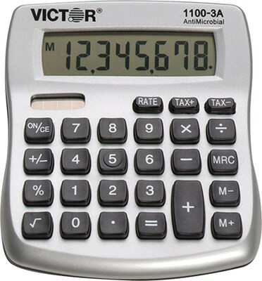 Victor 1100-3A 10-Digit Desktop Calculator, Silver | Quill.com