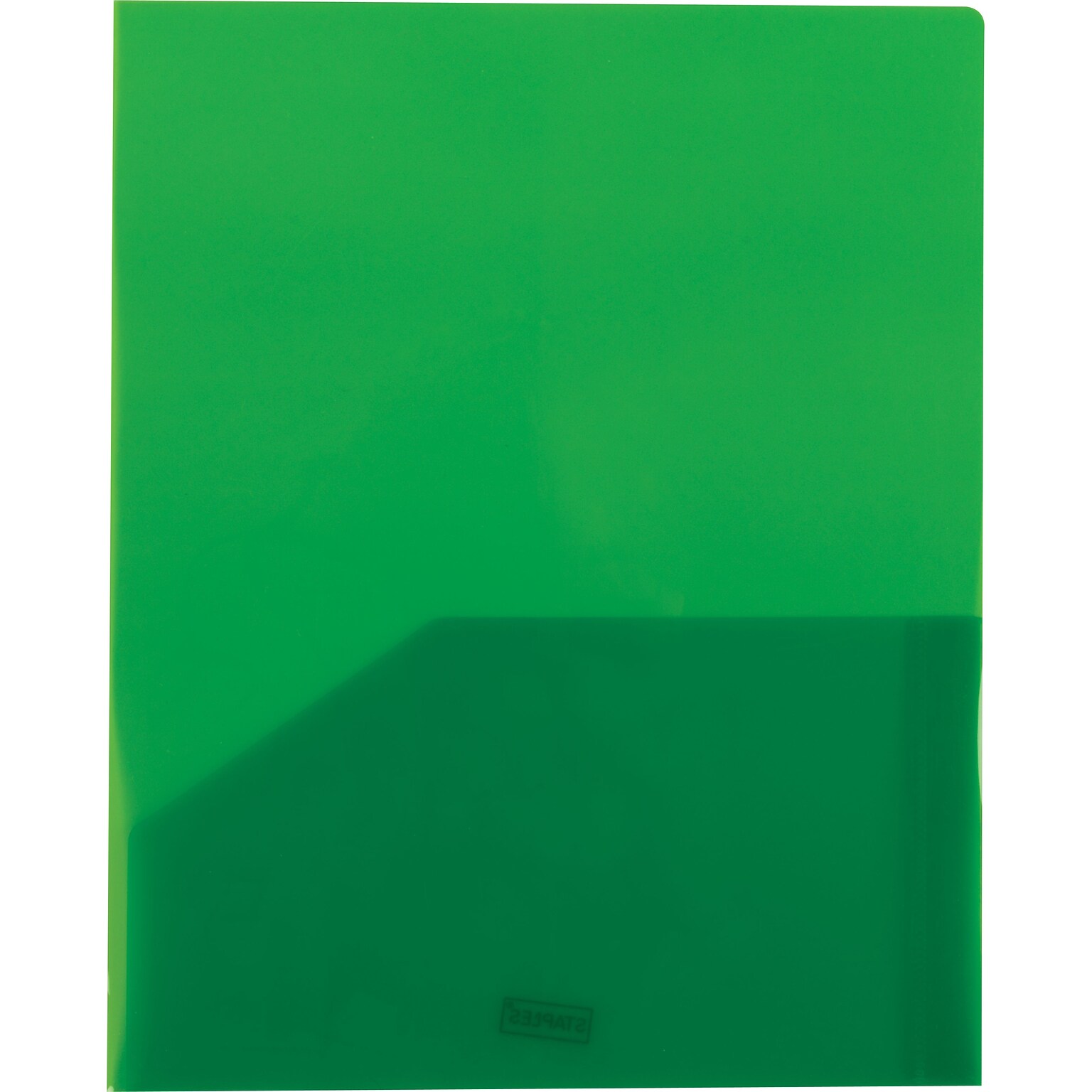 Staples 2 Pocket Plastic Presentation Folder, Letter Size, Green ...