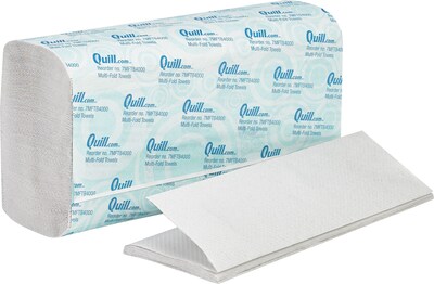 Quill Brand® Multi-Fold Paper Towels, 1-Ply, 250 Sheets/Pack, 16 Packs ...