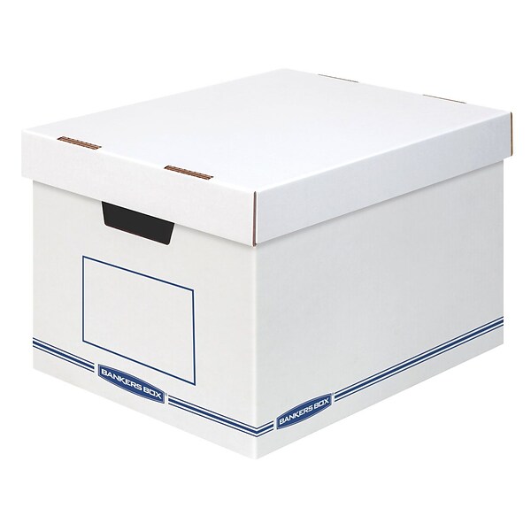 Bankers Box Organizer Medium-Duty Storage Boxes with Lift-Off Lid,12 ...