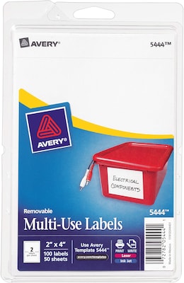 Avery Laser/Inkjet Multipurpose Labels, 2" x 4", White, 2 Labels/Sheet ...