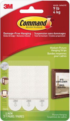 Command Medium Hanging Strips, 6 lb, White, 3/Pack (17201-ES) | Quill ...