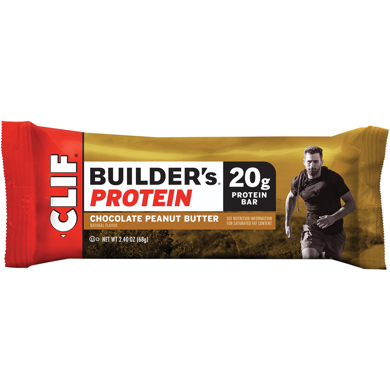 Clif Builder's Chocolate Peanut Butter Protein Bar, 2.4 oz., 12 Bars ...
